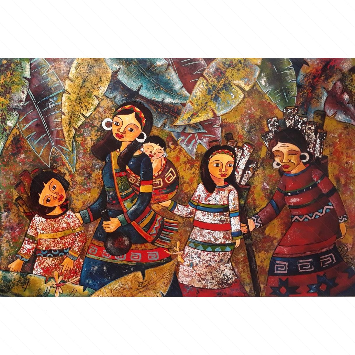 Tranh Họa Sĩ Lên Nương Kích Thước 80x120cm Nghệ Thuật Cao